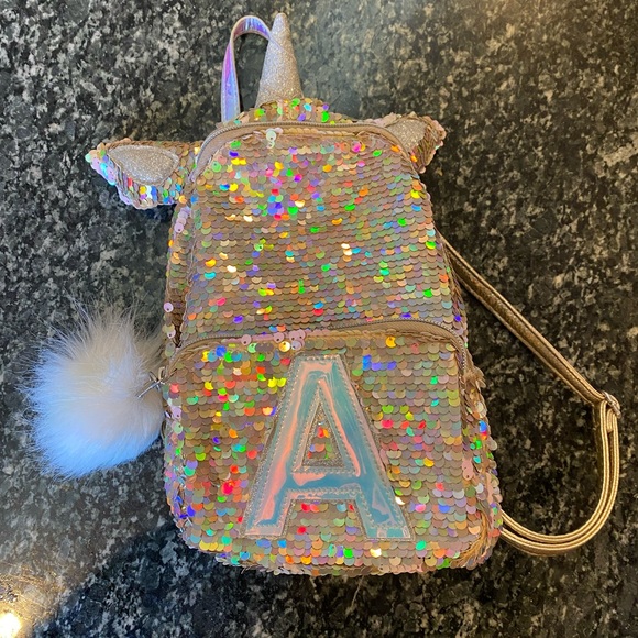 Accessories | Sequin Unicorn Initial Mini Backpack | Poshmark